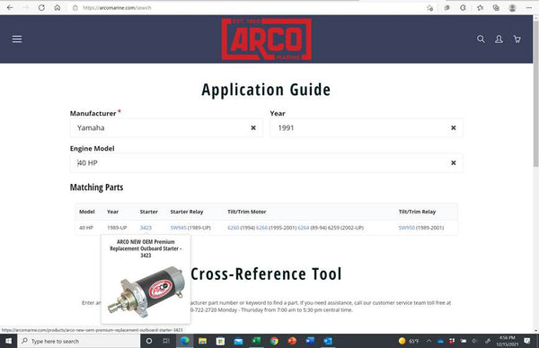 ARCO Marine's New and Improved Parts Finder - App Search Feature
